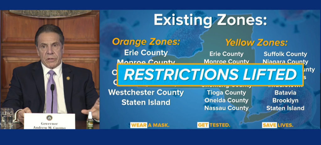 Covid-19 Yellow Zone Restrictions Lifted in Four Long Island Communities