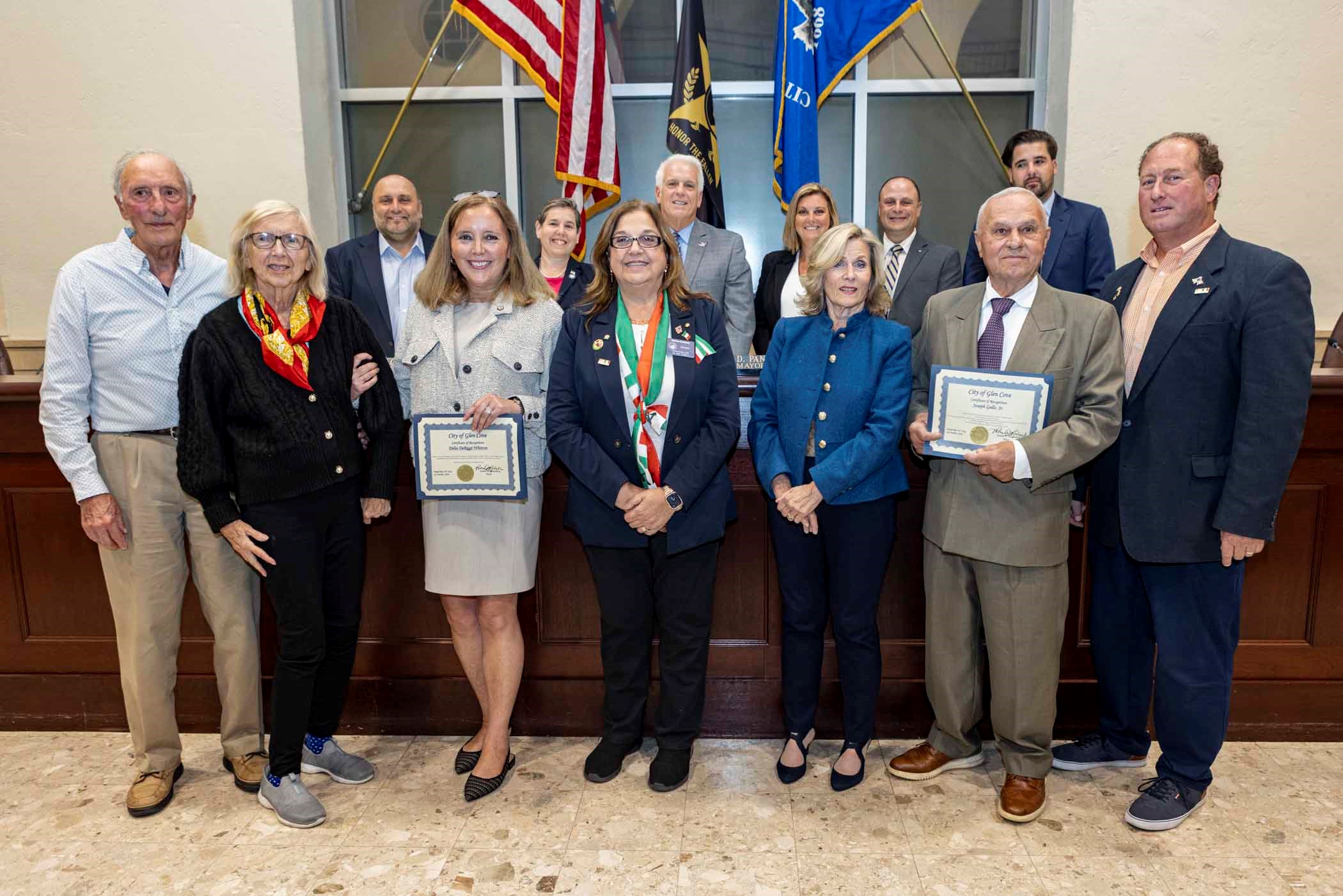 Glen Cove honors two Loggia member for Italian Heritage Month