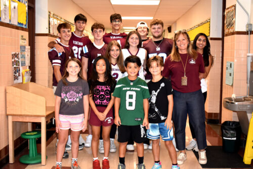 Varsity Vikings visit elementary schools