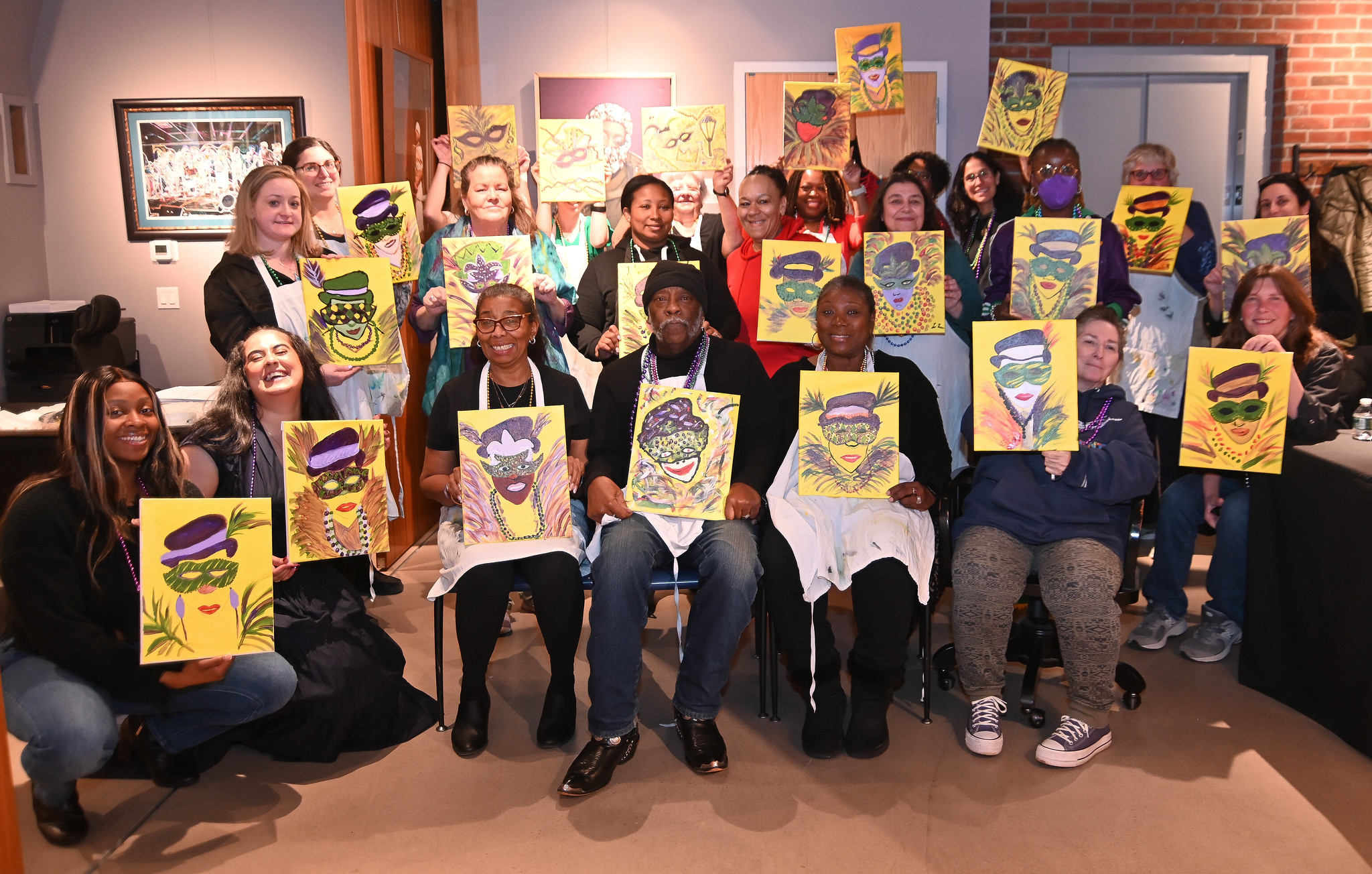 Westbury Arts celebrates Mardi Gras with Paint & Sip night